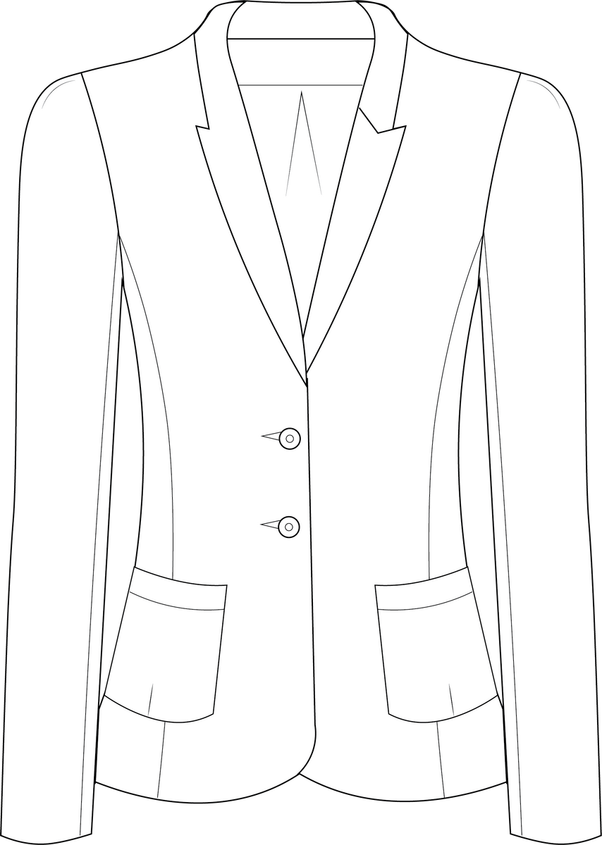 suit jacket technical drawing